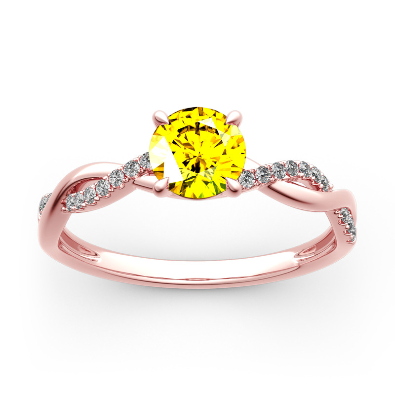 Jeulia moissanite twist round cut gold ring store