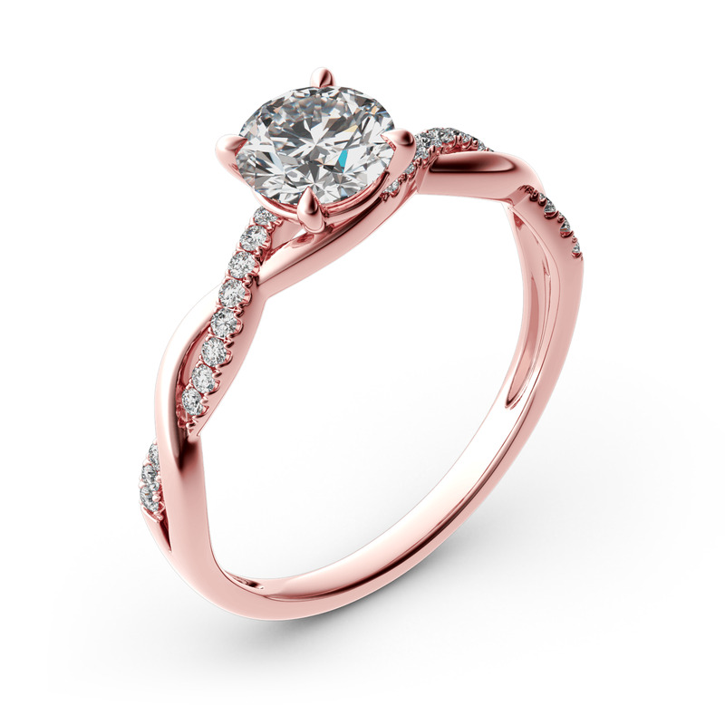 Jeulia 10K/14K/18K Gold Platinum Twist Round Cut Ring - Jeulia Jewelry