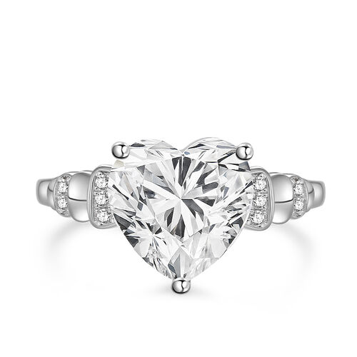 Jeulia Sparkling Heart Knot Promise Ring Sterling Silver - Jeulia Jewelry