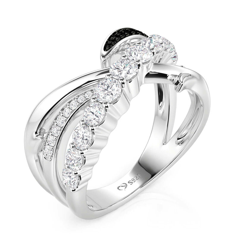 Jeulia Intertwined Thorn Two Tone Infinity Ring Sterling Silver ...