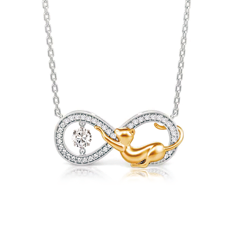 Jeulia Infinity Custom Birthstone Cat Necklace - Jeulia Jewelry