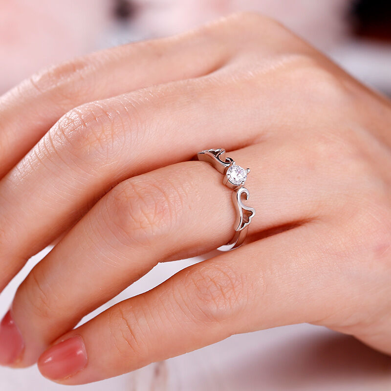 Loss Baby Angel Wing Ring Mom Gift 925 Sterling Silver Miscarriage Ring ...