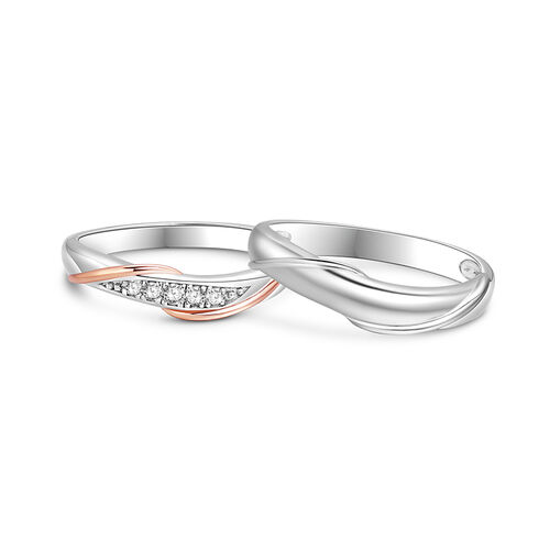 Jeulia Simple Twist Couple Rings Sterling Silver - Jeulia Jewelry