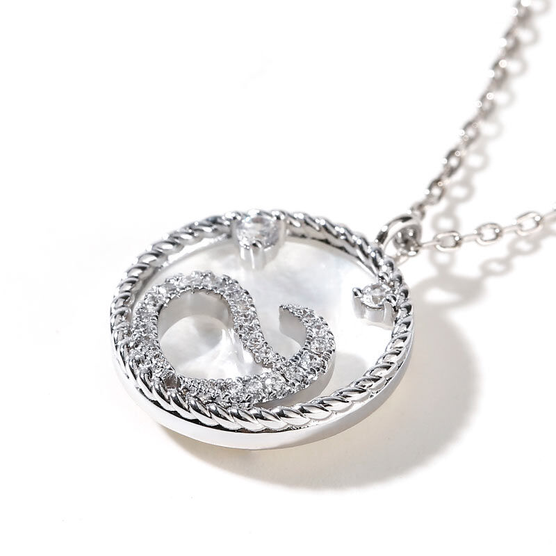 Jeulia Logo Heart Sterling Silver Mother of Pearl Necklace - Jeuliaoutlet