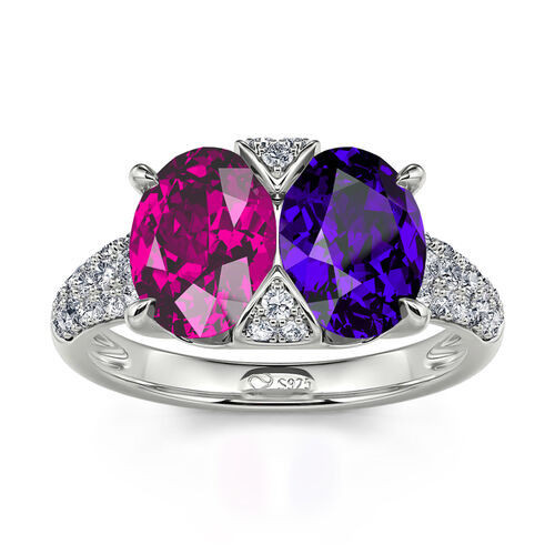 Jeulia "Stunning Colors" Oval Cut Sterling Silver Ring - Jeulia Jewelry