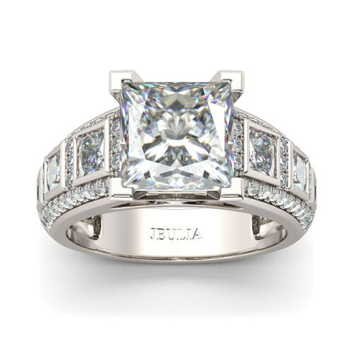 Jeulia Classic Princess Cut Sterling Silver Ring - Jeulia Jewelry