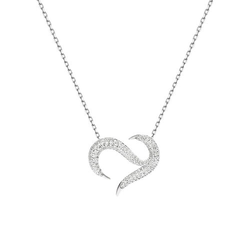 Jeulia Logo Shape Heart Sterling Silver Necklace - Jeulia Jewelry
