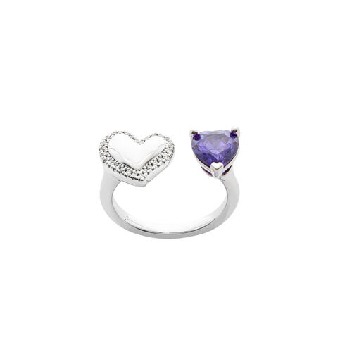 Jeulia Double Heart Sparkling Sterling Silver Ring - Jeulia Jewelry