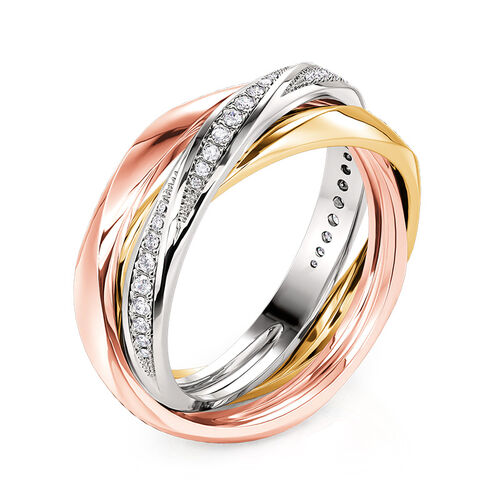 Jeulia Multicolored Trinity Women's Wedding Band - Jeulia Jewelry