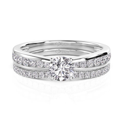 Jeulia Custom Round Cut Engagement Ring Set 2PCS - Jeulia Jewelry