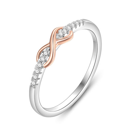 Jeulia Two Tone Infinity Promise Ring Sterling Silver - Jeulia Jewelry