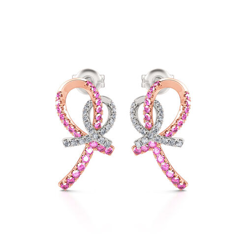 Jeulia "Love & Support" Interlock Ribbons Sterling Silver Earrings ...