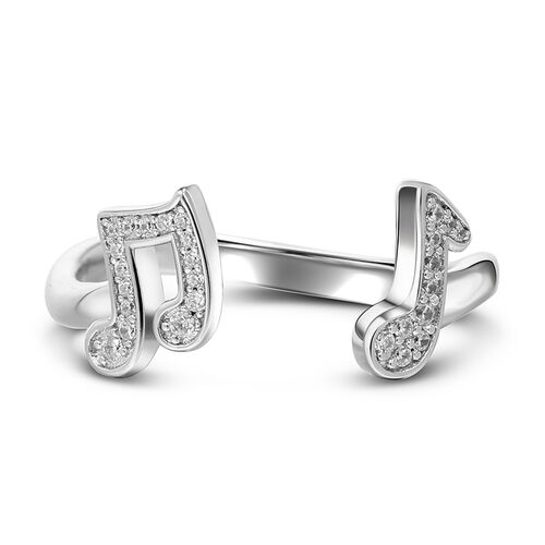 Jeulia Music Notes Adjustable Sterling Silver Ring - Jeulia Jewelry