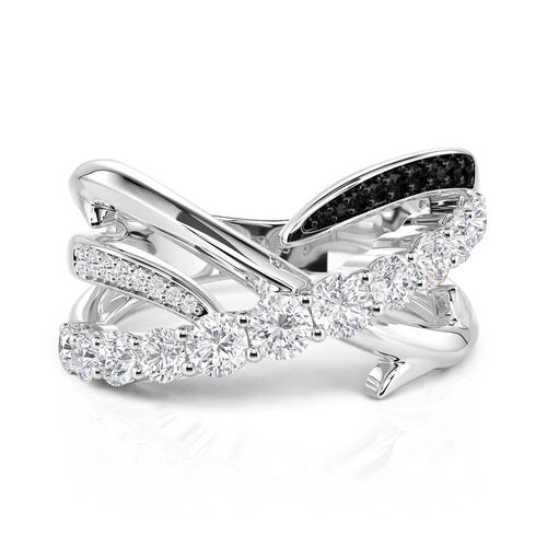 Jeulia Intertwined Thorn Two Tone Infinity Ring Sterling Silver ...