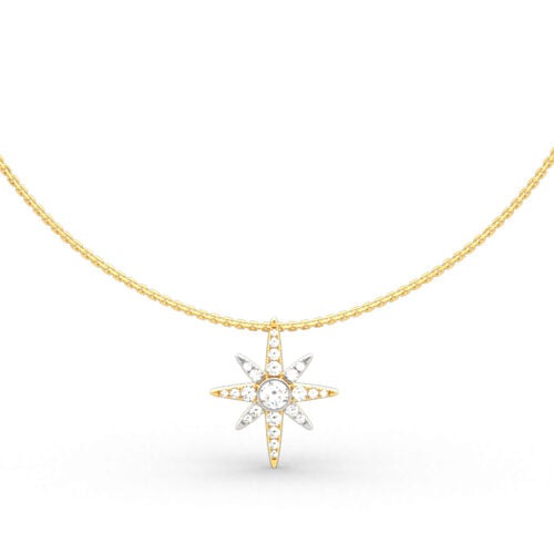 Jeulia Two Tone Star Sterling Silver Necklace - Jeulia Jewelry