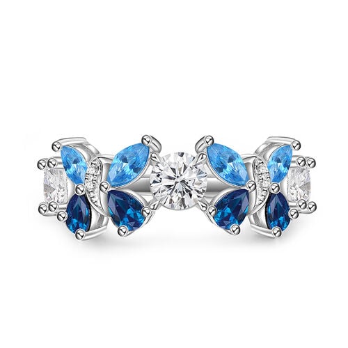 Jeulia "Stilly Beauty" Blue Butterfly Ring Sterling Silver - Jeulia Jewelry