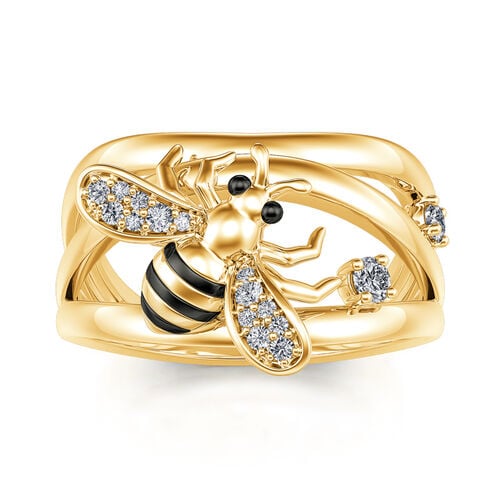 Jeulia Honey Bee Crossover Sterling Silver Ring - Jeulia Jewelry