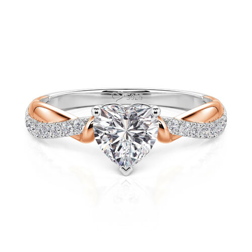 Jeulia Amore Two Tone Custom Heart Promise Ring - Jeulia Jewelry