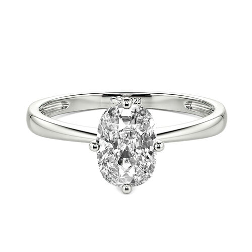 Jeulia Fat Oblong Solitaire Sterling Silver Engagement Ring - Jeulia ...