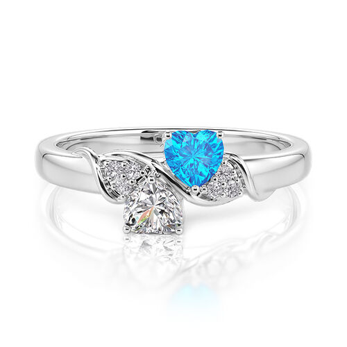 Jeulia Wave Line Custom Two Heart Promise Ring - Jeulia MY