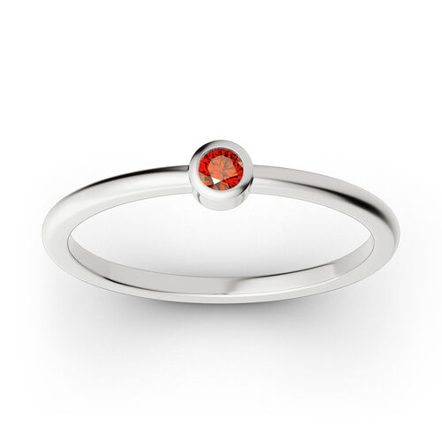 Jeulia Stackable solitaire Sterling Silver Ring - Jeulia Jewelry