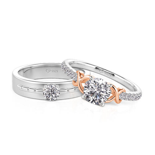 Jeulia Custom Infinity Couple Rings Sterling Silver - Jeulia Jewelry