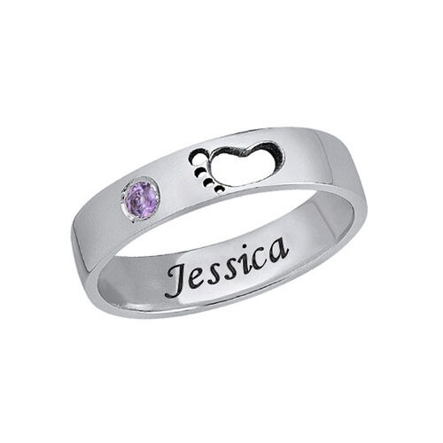 Jeulia Baby Feet with Inner Engraving Ring - Jeulia Jewelry