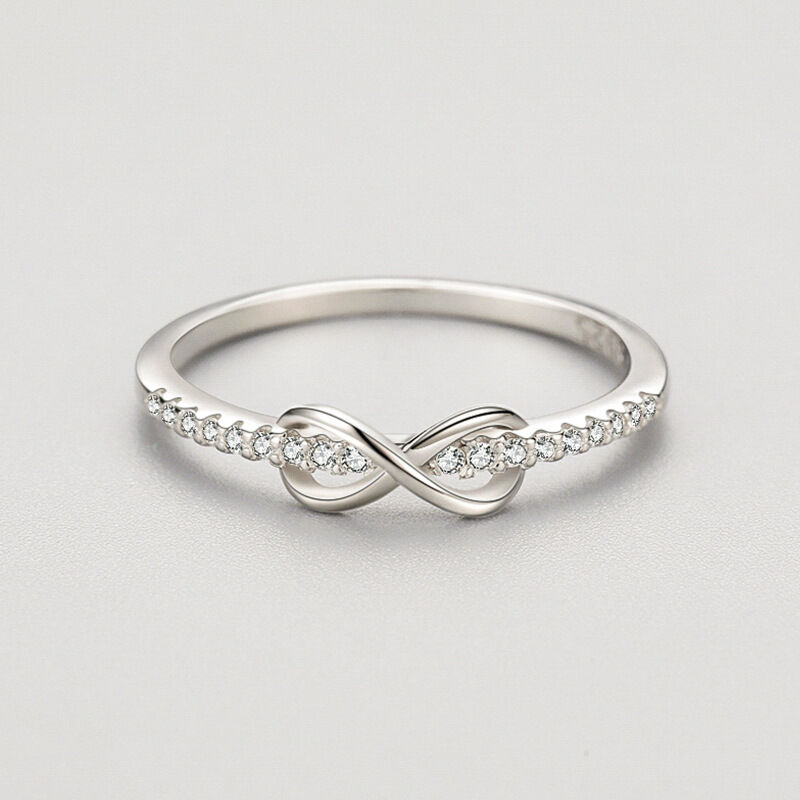 Jeulia Pave Setting Infinity Promise Ring Sterling Silver - Jeulia Jewelry